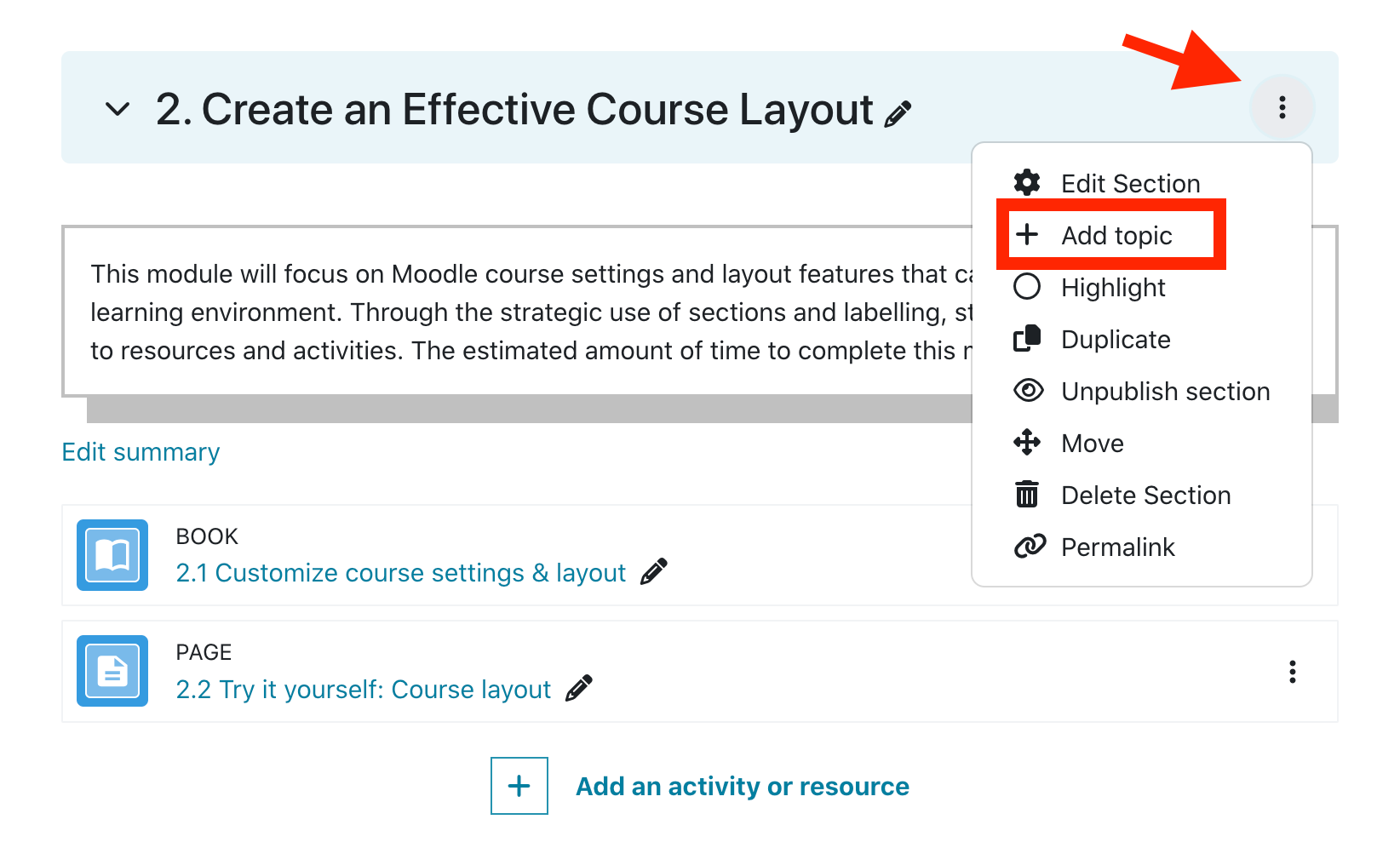 Course Editing Guide: How to Add or Delete Course Sections | CEU E-learning Site